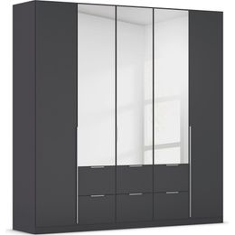 Drehtürenschrank Rauch "Kleiderschrank Schrank Garderobe AGORDO mit Dekor- oder Hochglanzfront" Schränke Gr. B/H/T: 226 cm x 229 cm x 54 cm, 5 St., grau (graumetallic) mit Außenschubkästen, in 6 Breiten und 2 Höhen MADE IN GERMANY