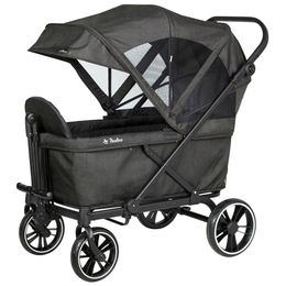 Bollerwagen Pinolino "Cruiser Premium" schwarz Kinder BxTxH: 118x64x116 cm, inkl. Babyschalenadapter und Regenschutzhaube