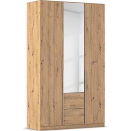 Drehtürenschrank Rauch "Kleiderschrank Schrank Garderobe AGORDO mit Dekor- oder Hochglanzfront" Schränke Gr. B/H/T: 136 cm x 229 cm x 54 cm, 3 St., braun (eiche artisan) mit Außenschubkästen, in 6 Breiten und 2 Höhen MADE IN GERMANY