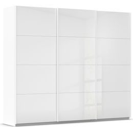 Schwebetürenschrank Rauch "Kleiderschrank Schrank Garderobe AGORDO mit Glasfront" Schränke Gr. B/H/T: 271 cm x 229 cm x 62 cm, 3 St., weiß (alpinweiß, glas kristallweiß) durchdachte Innenausstattung, in 4 Breiten und 2 Höhen MADE IN GERMANY