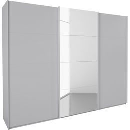 Schwebetürenschrank Rauch "Kleiderschrank Schrank Garderobe Wäscheschrank BESTSELLER KEPAN" Schränke Gr. B/H/T: 270 cm x 210 cm x 62 cm, 3 St., grau (seidengrau) inkl. Schubladen-Einsatz und extra Einlegeböden MADE IN GERMANY