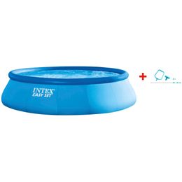 Rundpool Intex "»EasyPool« 366x76 cm" Schwimmbecken Gr. B/H/L: Breite 366 cm x Höhe 76 cm x Länge, 5621 l, blau inkl. hochwertigem Intex Pool-Reinigungsset