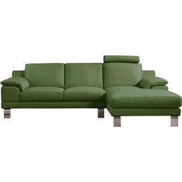 Ecksofa Egoitaliano "Shakira, Design und super Sitzkomfort auf hohem Niveau, tolle Details", gr&uuml;n (sprite), B:236cm H:84cm T:152cm, Leder CAREZZA (echtes Rindsleder) ist ein Naturleder, dass die urspr&uuml;nglichen Eigenschaften der Haut nicht ver&auml;ndert. Das Vorhandensein von verheilten Narben, K&ouml;rnungsunterschiede, Falten, Adern, Unterschiede in den Farbt&ouml;nen und andere Spuren, die die Natur auf diese