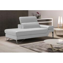 Ottomane Egoitaliano "Princess, elegantes Designsofa mit erstklassigem Sitzkomfort", silber, B:177cm H:95cm T:108cm, Leder CAREZZA (echtes Rindsleder) ist ein Naturleder, dass die urspr&uuml;nglichen Eigenschaften der Haut nicht ver&auml;ndert. Das Vorhandensein von verheilten Narben, K&ouml;rnungsunterschiede, Falten, Adern, Unterschiede in den Farbt&ouml;nen und andere Spuren, die die Natur auf diesen Fellen hinter