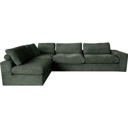 Ecksofa Alina "Sandy", gr&uuml;n (olivgr&uuml;n gct 333), B:276cm T:226cm, Cord GCT (92% Polyester, 8% Nylon), Sofas, Ecksofa, mit losen Sitz und R&uuml;ckenkissen, in modernem Cordstoff