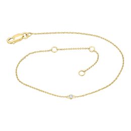 Goldarmband Vivance "0,04 ct Diamant Brillant Armband aus 585 Gelbgold 19 cm" Armbänder Gr. 19, Gelbgold 585, goldfarben (gold) Damen Gold Schmuck Rundankerkette