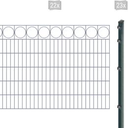 Arvotec Doppelstabmattenzaun "EXCLUSIVE 120 zum Einbetonieren "Ring" mit Zierleiste" Zaunelemente Zaunhöhe 120 cm, Zaunlänge 2 - 60 m Gr. H/L: 120cm x 44 m, Pfosten: 23 St., grau (anthrazit)