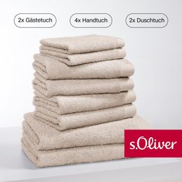 Handtuch Set s.Oliver "s. Oliver, besonders weich und saugfähig" Handtücher (Packung) Gr. 8 St., beige (natur) 2 Gästetücher 30x50, 4 Handtücher 50x100, Duschtücher 70x140