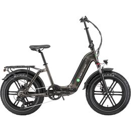 E-Bike GreenStreet "Tiefeinsteiger Klapprad GS5" E-Bikes Gr. 40 cm, 20 Zoll (50,80 cm), grau (anthrazit) Pedelec, Elektrofahrrad für Damen u. Herren, Klapprad