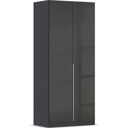 Drehtürenschrank Rauch "Kleiderschrank Schrank Garderobe AGORDO mit Dekor- oder Hochglanzfront" Schränke Gr. B/H/T: 91cm x 210cm x 54cm, 2 St., grau (graumetallic/effektgrau hochglanz) durchdachte Innenausstattung, in 6 Breiten und 2 Höhen MADE IN GERMANY