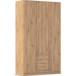 Drehtürenschrank Rauch "Kleiderschrank Schrank Garderobe AGORDO mit Dekor- oder Hochglanzfront" Schränke Gr. B/H/T: 136cm x 229cm x 54cm, 3 St., braun (eiche artisan) mit Außenschubkästen, in 6 Breiten und 2 Höhen MADE IN GERMANY