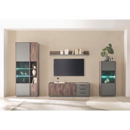 Schrank-Set Inosign "LARGO" Kastenmöbel-Sets Gr. B/H/T: 327 cm x 200 cm x 45 cm, braun (thermo oak dekor) mit Soft-Close-Funktion