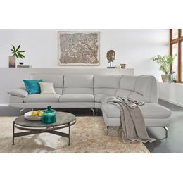Ecksofa Calia italia "Dave, italienisches Designsofa L-Form, erstklassiger Sitzkomfort", grau, B:297cm H:87cm T:97cm, Leder BULL - 100% Leder;Leder SORRRENTO - 100% Leder, Sofas, Ecksofa, Ottomane wahlweise links oder rechts, in zwei tollen Lederqualit&auml;ten