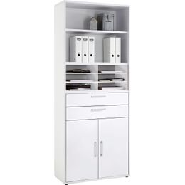 Aktenregal FMD "Calvi" Regale Gr. B/H/T: 89 cm x 221,5 cm x 40 cm, 6 St., weiß (weiß brilliant) Modulschrank offen, Türen und Schubkästen separat bestellbar