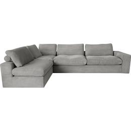 Ecksofa Alina "Sandy", grau (platingrau gct 49), B:276cm T:226cm, Cord GCT (92% Polyester, 8% Nylon), Sofas, Ecksofa, mit losen Sitz und R&uuml;ckenkissen, in modernem Cordstoff