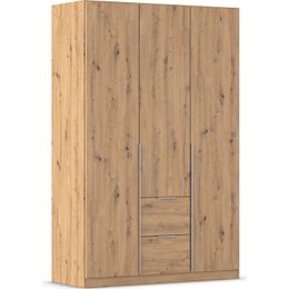 Drehtürenschrank Rauch "Kleiderschrank Schrank Garderobe AGORDO mit Dekor- oder Hochglanzfront" Schränke Gr. B/H/T: 136 cm x 210 cm x 54 cm, 3 St., braun (eiche artisan) mit Außenschubkästen, in 6 Breiten und 2 Höhen MADE IN GERMANY