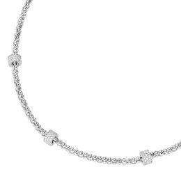 Collier Smart Jewel "Himbeerkette, Rondelle mit Zirkonia Steinen, Silber 925" Halsketten Gr. 45cm, Silber 925 (Sterlingsilber), silberfarben (silber) Damen