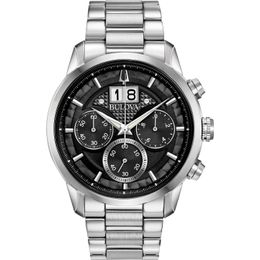 Chronograph Bulova "Sutton, 96B319" Armbanduhren silberfarben Herren Armbanduhr, Quarzuhr, Herrenuhr, Edelstahlarmband, Tag