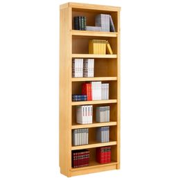 Bücherregal Home Affaire "Soeren" Regale Gr. H/T: 220 cm x 29 cm, 7 St., beige (gelaugt, geölt) in 2 Höhen und Tiefen, mit viel Stauraum