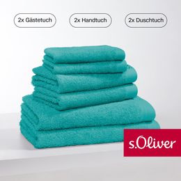 Handtuch Set s.Oliver "s. Oliver, besonders weich und saugfähig" Handtücher (Packung) Gr. 6 St., blau (türkis) 2 Gästetücher 30x50, Handtücher 50x100, Duschtücher 70x140