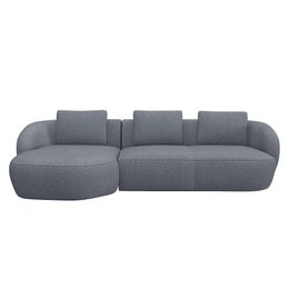 Wohnlandschaft FLEXLUX "Torino, rund, L-Form, Sofa-Ecke mit Recamiere, Longchair-Sofa", blau (navy blau), B:276cm H:85cm T:146cm, Sofas, Wohnlandschaft, Modernes, organisches Sofa-Design, Kaltschaum, Wellenunterfederung