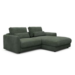 Ecksofa TENKSOM "Polsterecke, L-Form, Eckcouch, mit Federkern, inkl. Kissen", gr&uuml;n, B:225cm H:68cm T:171cm, Sofas, Ecksofa, legerer Sitzkomfort zum Entspannen und Verweilen