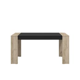 Esstisch Home Affaire "Carrara 154 cm, modern und stilvolles Design, Esszimmertisch" Tische Gr. B/H/T: 154cm x 74,5cm x 90cm, 154cm Schwarz/Grau Eiche, schwarz (schwarz + grau eiche schwarz) Küchentisch, Tischplatte in Schwarz, Füßen ArtisanGrau Eiche