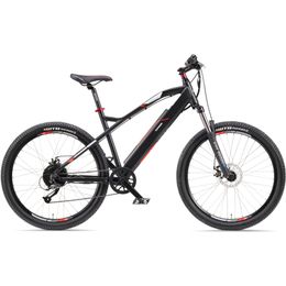 E-Bike Telefunken "Aufsteiger M924" E-Bikes Gr. 48cm, 27,5 Zoll (69,85cm), grau (anthrazit/rot) Mountainbike MTB Elektrofahrrad, Damen Herren, 27,5 29 Zoll, Pedelec