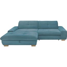 Ecksofa "SO 1200 inkl. Sitztiefen- & R&uuml;ckenverstellung f&uuml;r hohen Sitzkomfort", blau (azure blau gct 46), B:276cm H:89cm T:198cm, 100% Polyester, SET ONE BY Musterring, Sofas, Ecksofa, wahlweise mit Bettfunktion und Stauraum, L-Form, auch in Cord Bezug, Topseller