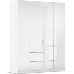 Drehtürenschrank Rauch "Kleiderschrank Kleiderschränke Schrank Garderobe AGORDO mit Glasfront" Schränke Gr. B/H/T: 181 cm x 229 cm x 54 cm, 4 St., weiß (alpinweiß, glas kristallweiß) mit Außenschubkästen, in 6 Breiten und 2 Höhen MADE IN GERMANY