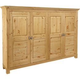 Schuhkommode Home Affaire "Rauna", beige (natur), B:205cm H:138cm T:39cm, Massivholz, Sideboards, aus massiver Kiefer, viel Stauraum