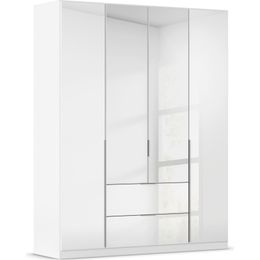 Drehtürenschrank Rauch "Kleiderschrank Kleiderschränke Schrank Garderobe AGORDO mit Glasfront" Schränke Gr. B/H/T: 181 cm x 229 cm x 54 cm, 4 St., weiß (alpinweiß, glas kristallweiß) mit Außenschubkästen, in 6 Breiten und 2 Höhen MADE IN GERMANY