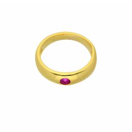 Adelia´s Ketten-Anhänger ADELIA´S "Damen Goldschmuck 333 Gold Anhänger Taufring mit Rubin Ø 11,2 mm" Schmuckanhänger Gr. Gelbgold 333, rot Damen 333 Gold mit Rubin Goldschmuck für