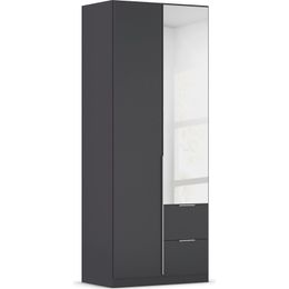 Drehtürenschrank Rauch "Kleiderschrank Schrank Garderobe AGORDO mit Dekor- oder Hochglanzfront" Schränke Gr. B/H/T: 91 cm x 229 cm x 54 cm, 2 St., grau (graumetallic) mit Außenschubkästen, in 6 Breiten und 2 Höhen MADE IN GERMANY