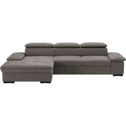 Sit & More Ecksofa SIT & MORE "Alcudia L-Form", braun (schlamm), B:286cm H:73cm T:174cm, 100% Polyester, Sofas, Ecksofa, wahlweise mit Bettfunktion