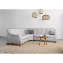 Ecksofa Home Affaire "Caldera L-Form", silber, B:270cm T:250cm, 100% Polyester, Sofas, Ecksofa, Federkern, wahlweise mit Kopfteilverstellung, Bettfunktion, Bettkasten
