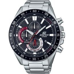 Chronograph CASIO EDIFICE "EFV-620D-1A4VUEF", silber (edelstahlfarben), Armbanduhren, Herren, Quarzuhr, Armbanduhr, Herrenuhr, Stoppfunktion, bis 10 bar wasserdicht