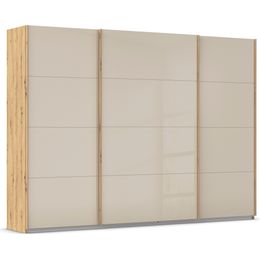 Schwebetürenschrank Rauch "Kleiderschrank Schrank Garderobe AGORDO mit Glasfront" Schränke Gr. B/H/T: 315 cm x 229 cm x 62 cm, 3 St., beige (eiche artisan, glas champagner) durchdachte Innenausstattung, in 4 Breiten und 2 Höhen MADE IN GERMANY