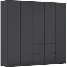 Drehtürenschrank Rauch "Kleiderschrank Schrank Garderobe Garderobenschrank MAINZ" Schränke Gr. B/H/T: 226 cm x 210 cm x 54 cm, 5 St., grau (graumetallic) grifflose Front, Außentüren mit Push-to-Open Funktion MADE IN GERMANY