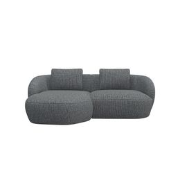 Wohnlandschaft FLEXLUX "Torino, rund, L-Form, Sofa-Ecke mit Recamiere, Longchair-Sofa", gr&uuml;n (moss gr&uuml;n), B:217cm H:85cm T:146cm, 100% Polyester, Sofas, Wohnlandschaft, Modernes, organisches Sofa-Design, Kaltschaum, Wellenunterfederung