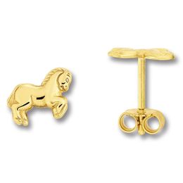 Paar Ohrhänger ONE ELEMENT "Pferd Ohrringe Ohrstecker aus 333 Gelbgold" Gr. Kinder, Gelbgold 333, goldfarben (gold) Damen Gold Schmuck Pferd