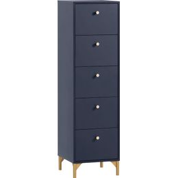 Kommode Schildmeyer "Alfa" Sideboards Gr. B/H/T: 40,1 cm x 142,0 cm x 40,0 cm, 5 St., blau (nachtblau) 5 Schubladen