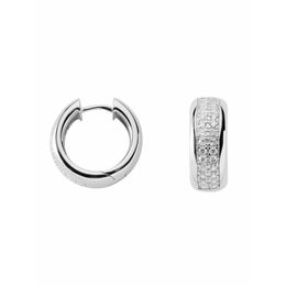 Adelia´s Paar Creolen ADELIA´S "925 Silber Ohrringe mit Zirkonia Ø 19,2 mm" Gr. Damen, Silber 925 (Sterlingsilber), silberfarben (silber) Damen mit Zirkonia Silberschmuck für