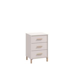 Nachtkommode Home Affaire "Belfort Nachtschrank Nachttisch Made in Europe", weiß (cashmere), B:48cm H:71cm T:40cm, Spanplatte, Sideboards, mit 2 oder 3 Schubladen, FSC-zertifizierter, Trendfarbe cashmere