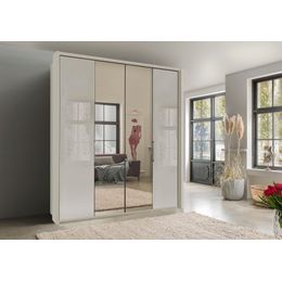 Kleiderschrank Wiemann "Kansas" Schränke Gr. B: 200cm, 2 St., beige (champagner/champagnerglas und spiegel) Kleiderschrank Drehtürenschrank Schränke mit Spiegel Glas