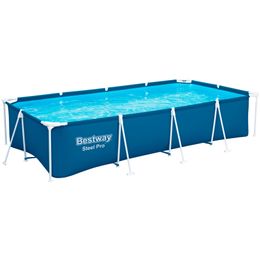 Framepool Bestway "Steel Pro™" Schwimmbecken Gr. B/H/L: Breite 211 cm x Höhe 81 cm x Länge 400 cm, blau Frame Pool ohne Pumpe 400x211x81 cm, dunkelblau