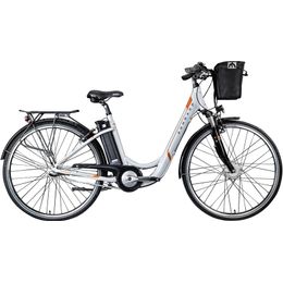 Zündapp E-Bike ZÜNDAPP "Z510" E-Bikes Gr. 48 cm, 28 Zoll (71,12 cm), weiß (orange, weiß) Pedelec, Elektrofahrrad für Damen u. Herren, Cityrad