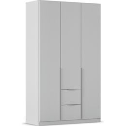 Drehtürenschrank Rauch "Kleiderschrank Schrank Garderobe AGORDO mit Dekor- oder Hochglanzfront" Schränke Gr. B/H/T: 136 cm x 229 cm x 54 cm, 3 St., grau (seidengrau) mit Außenschubkästen, in 6 Breiten und 2 Höhen MADE IN GERMANY