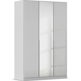 Drehtürenschrank Rauch "Kleiderschrank Kleiderschränke Schrank Garderobe AGORDO mit Glasfront" Schränke Gr. B/H/T: 136 cm x 210 cm x 54 cm, 3 St., grau (seidengrau) durchdachte Innenausstattung, in 6 Breiten und 2 Höhen MADE IN GERMANY