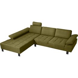 Ecksofa Alina "Royce", gr&uuml;n (olivgr&uuml;n xbo 13), B:270cm H:103cm T:223cm, Struktur fein XBO (100% Polyester), Sofas, Ecksofa, inklusive Sitztiefenverstellung, 270 cm breit